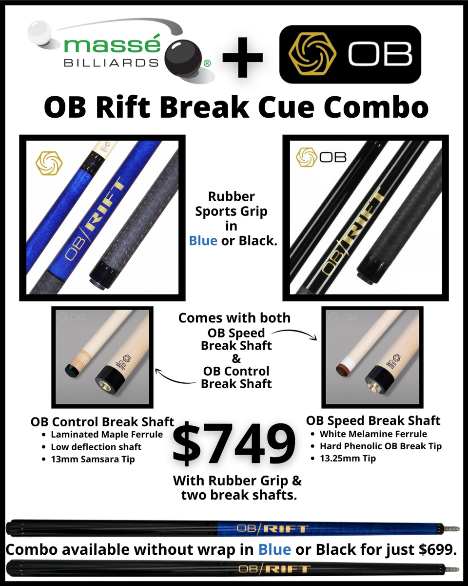 OB Rift Break Cue Rubber Grip Combo – Masse Billiards
